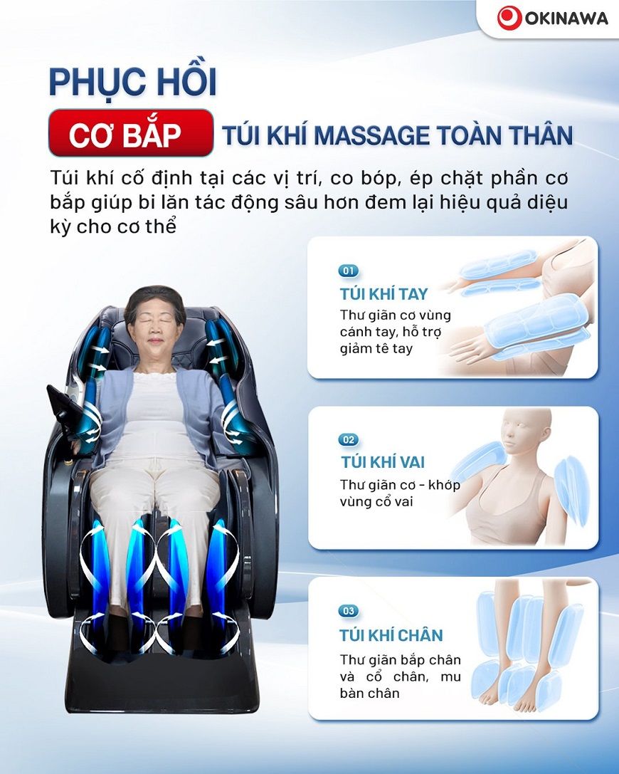 Ghế massage Okinawa ITECH 7D - Đỉnh cao chăm sóc sức khỏe